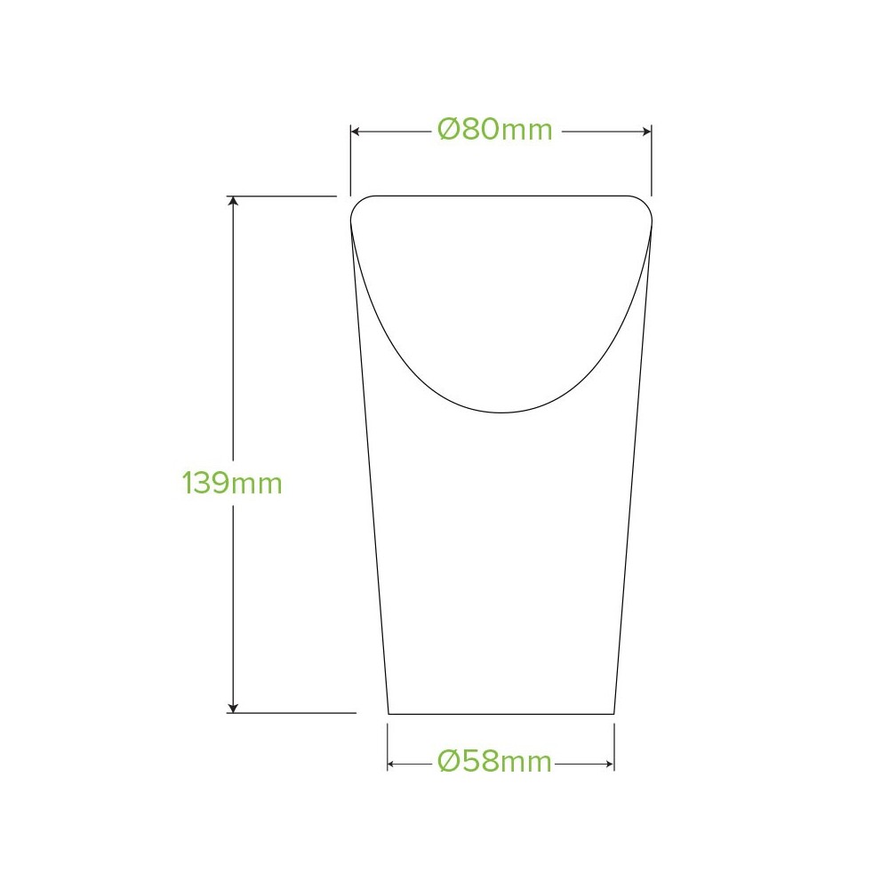 12oz Takeaway Chips Cup used for French Fries and Calamarie