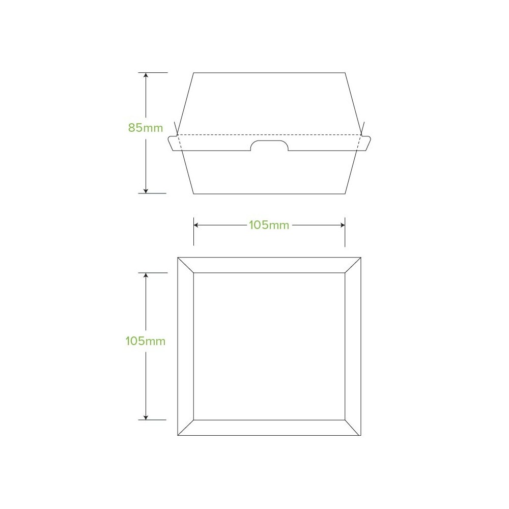 Burger Box - 105 x 105 x 85mm - FSC Certified - 250 pcs