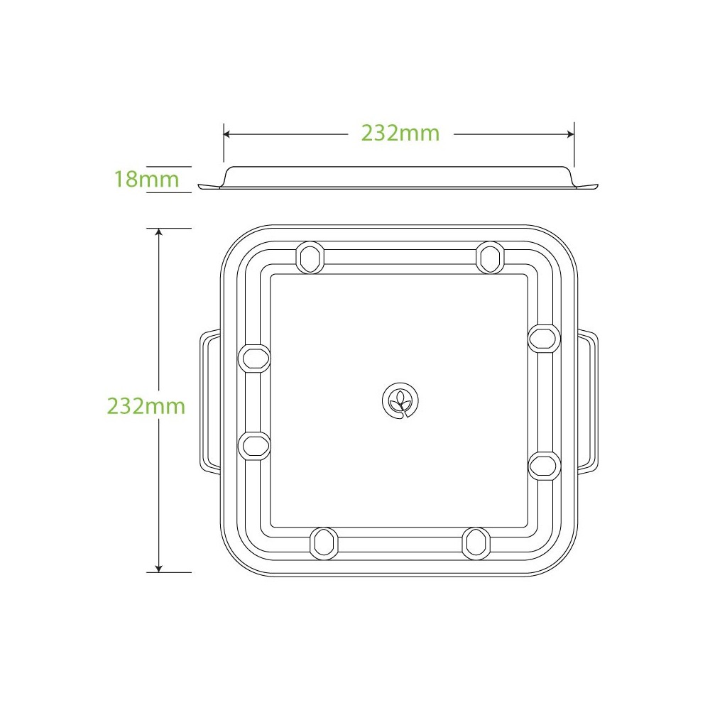 Lids for 3 Compartment Bio Asian Takeaway Box - NATURAL - 300 pcs