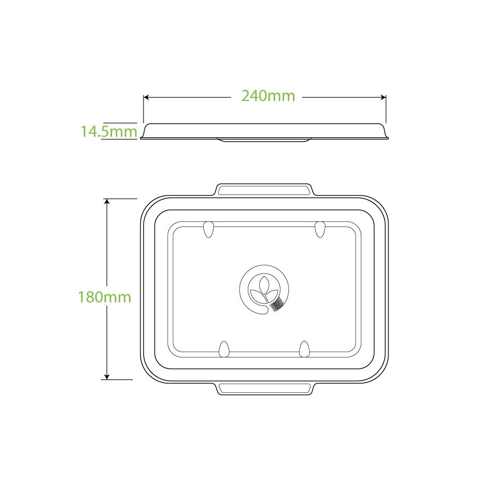 Bio Lids for 2 & 3 Compartment Takeaway Box - WHITE - 500 pcs
