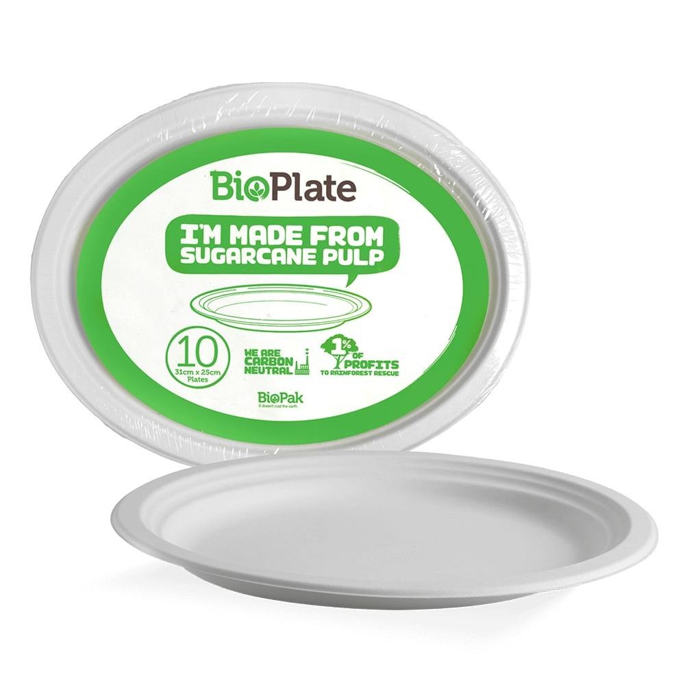 31cm oval plates - 10pk - white 120 pcs