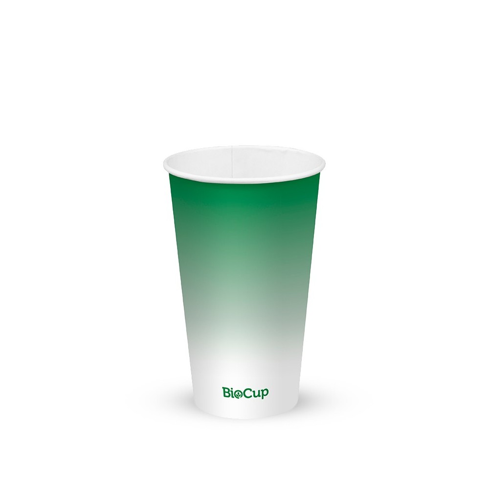 500ml / 16oz (90mm) Cold Paper BioCups - green fade 1000 pcs