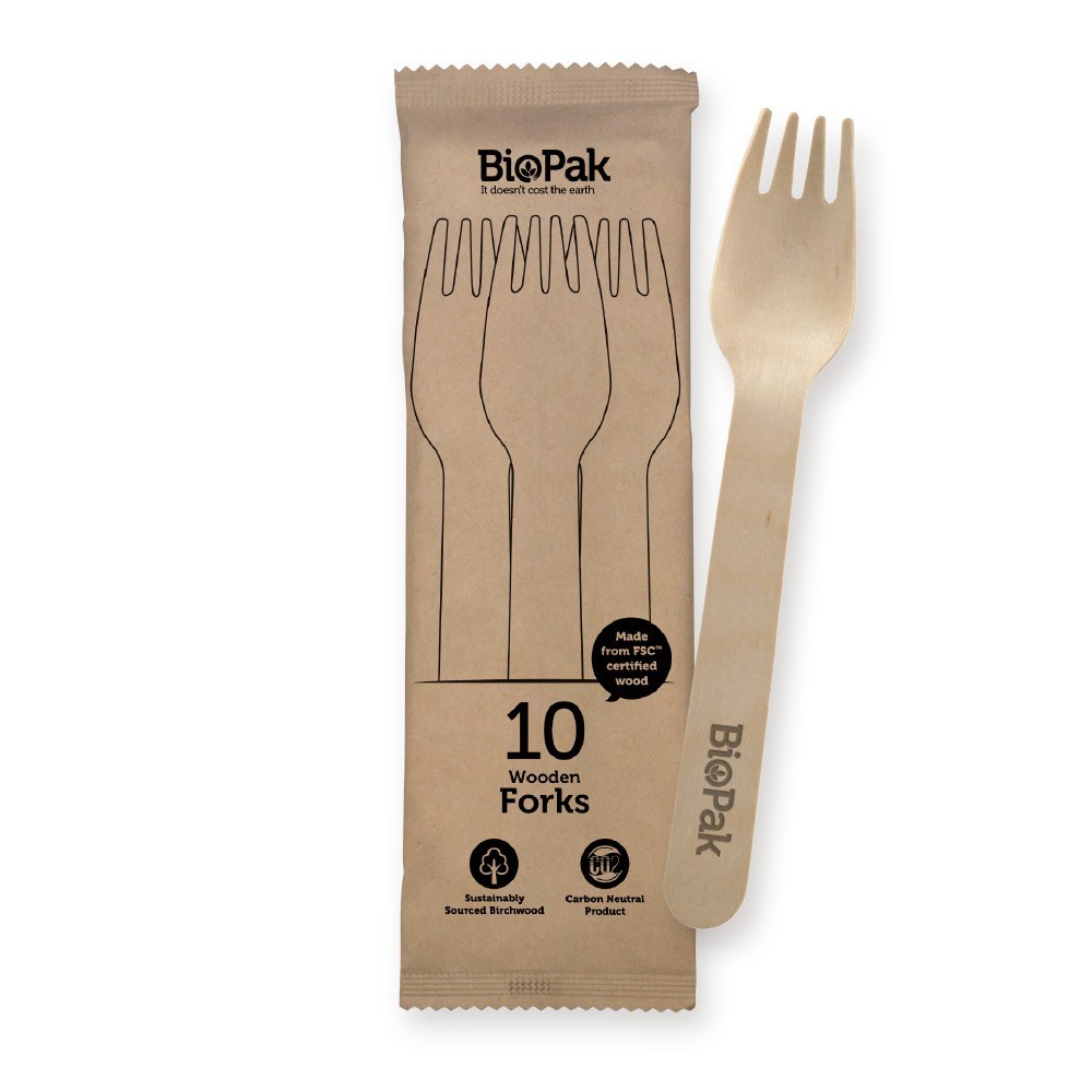 16cm Wooden Fork - 20 x 10 per pack FSC 100% certified birchwood 200 pcs