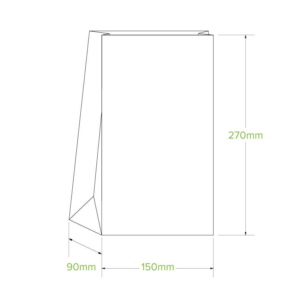 6 SOS paper bag - 150 x 270 x 90mm - kraft 2000 pcs