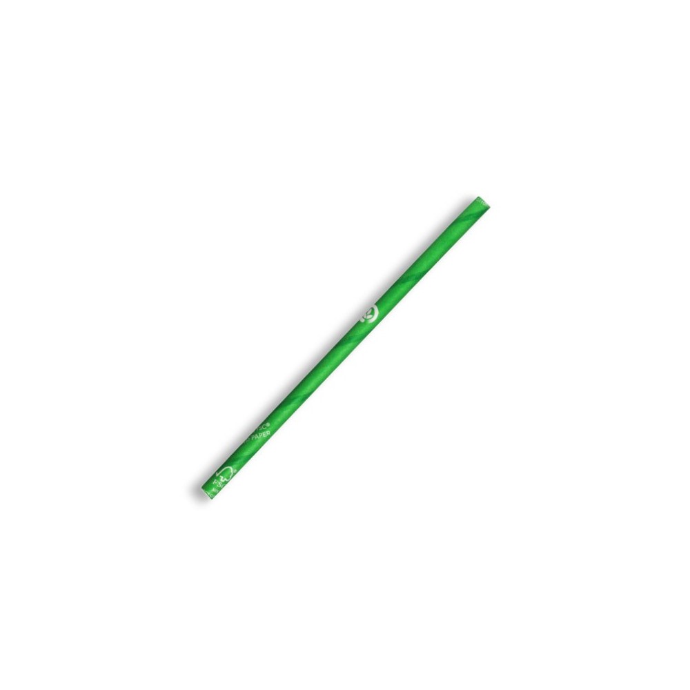 Compostable Paper Straw Cocktail 4.5x120mm - Green 2500 pcs